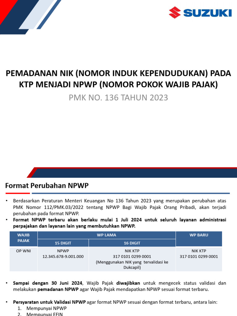 Tata Cara Pemadanan Nik Menjadi Npwp | PDF