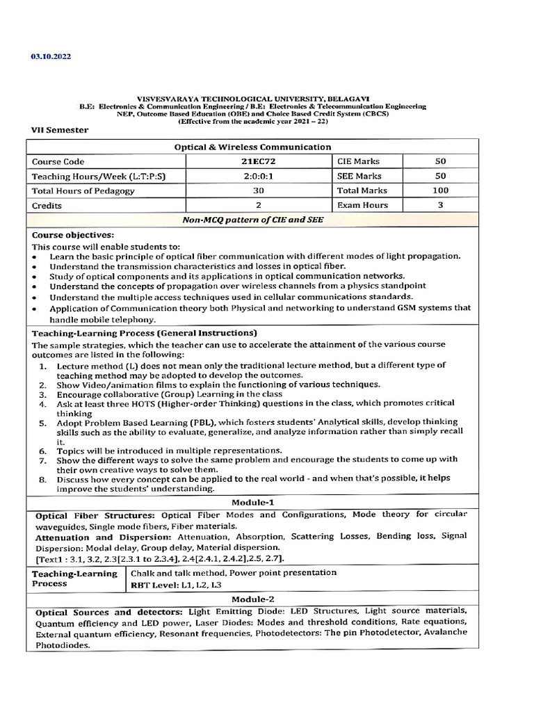 7 Sem Syllabus | PDF