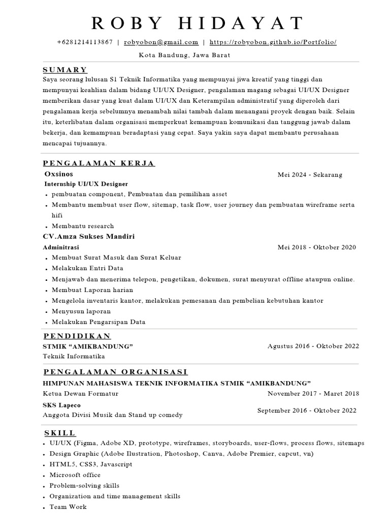 CV_Roby_Hidayat (1) | PDF