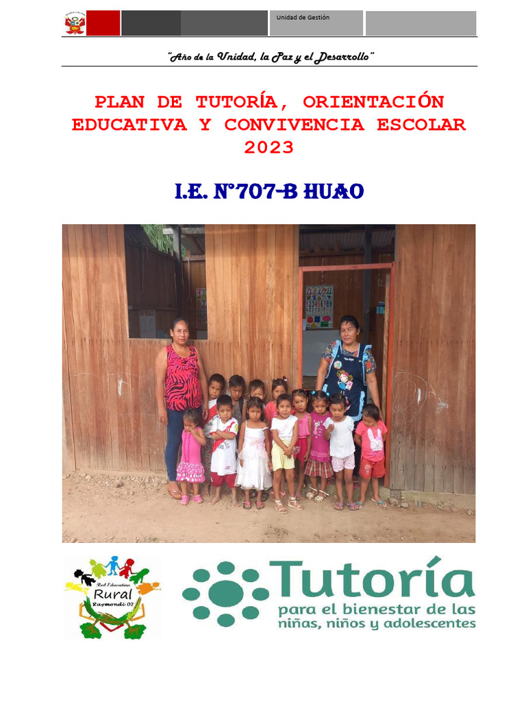 Plan Anual de Tutoria-TOECE-2023 - IE N°707-B HUAO | PDF | Aprendizaje ...