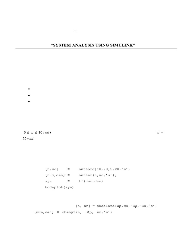 EC_LBS_4_4040 - SYSTEM ANALYSIS USING SIMULINK | PDF | Filter (Signal ... EC_LBS_4_4040 - SYSTEM ANALYSIS USING SIMULINK | PDF | Filter (Signal ...