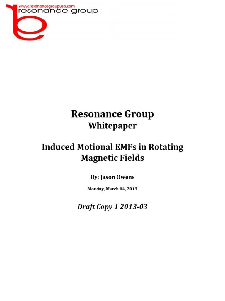 Induced Motional EMFsin Rotating Magnetic Fields | PDF | Electric Generator | Magnetic Field
