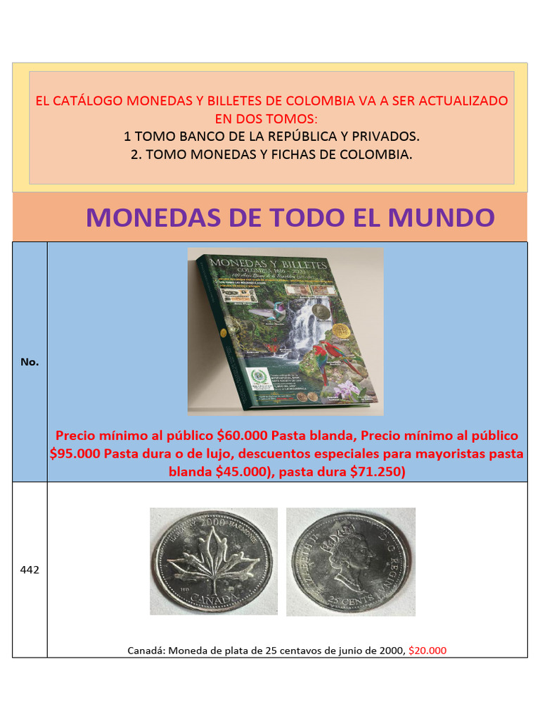 Monedas de Países del Mundo | PDF | Lira italiana | Dólar de los ...
