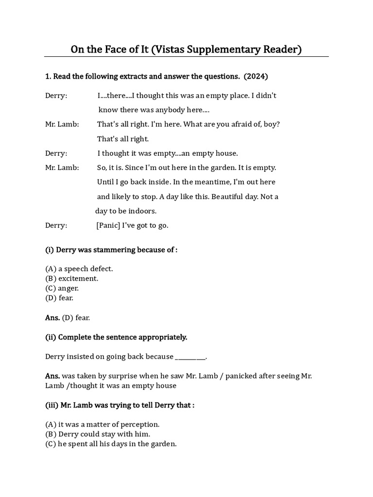 Vistas Class 12 Secret Pyqs | PDF | Psychology