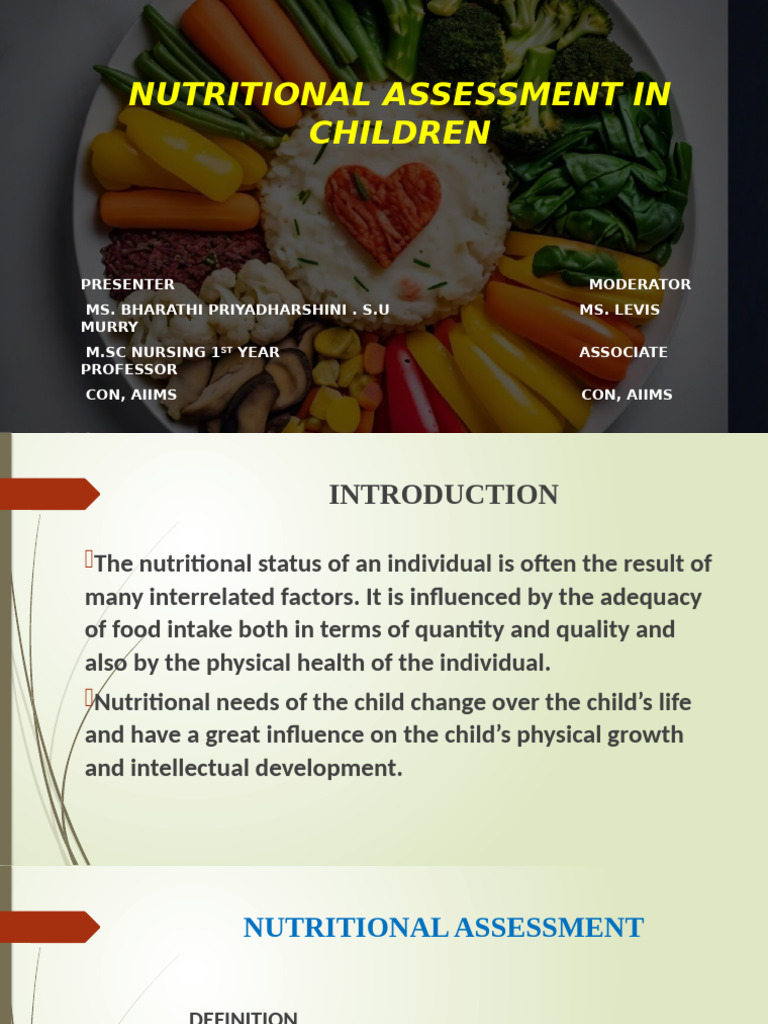 Nutritional Assessment in Children | PDF | Fat | Nutrients