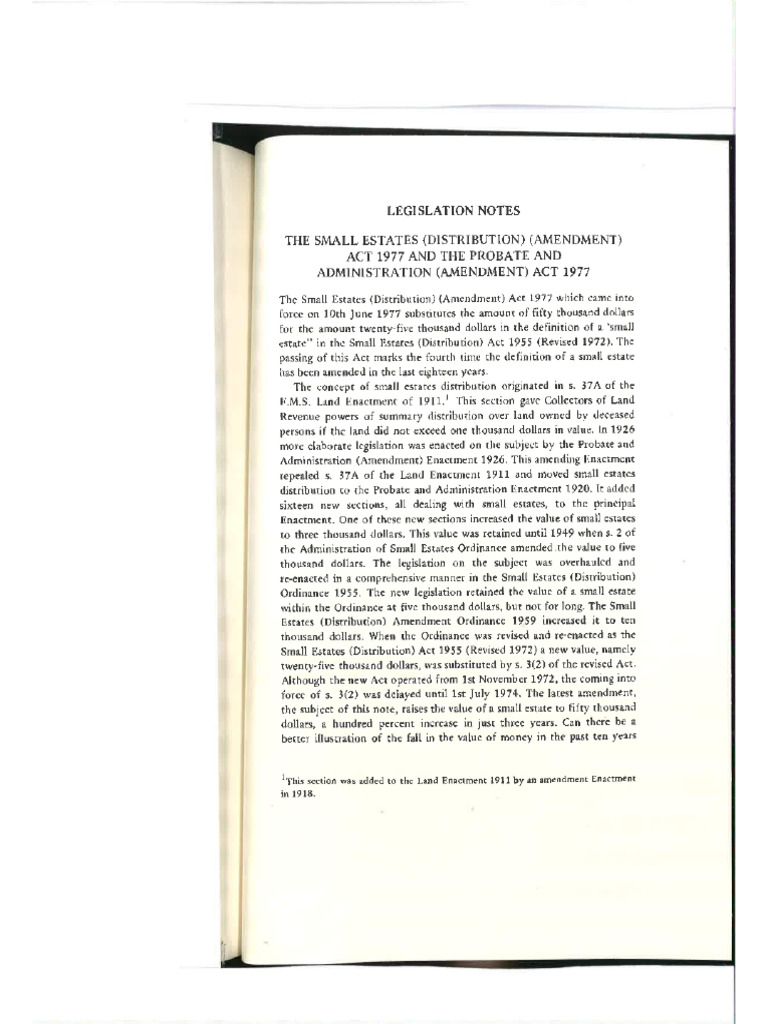 The Small Estate Distribution Act | PDF