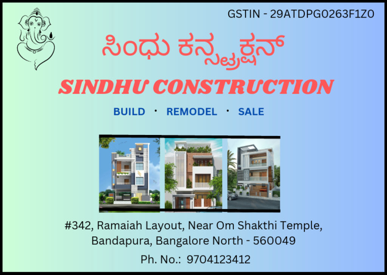 SINDHU CONSTRUCTION | PDF