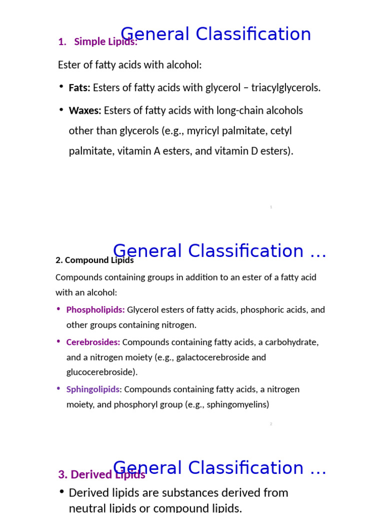 Classification and Structure of Lipids | PDF | Lipid | Triglyceride