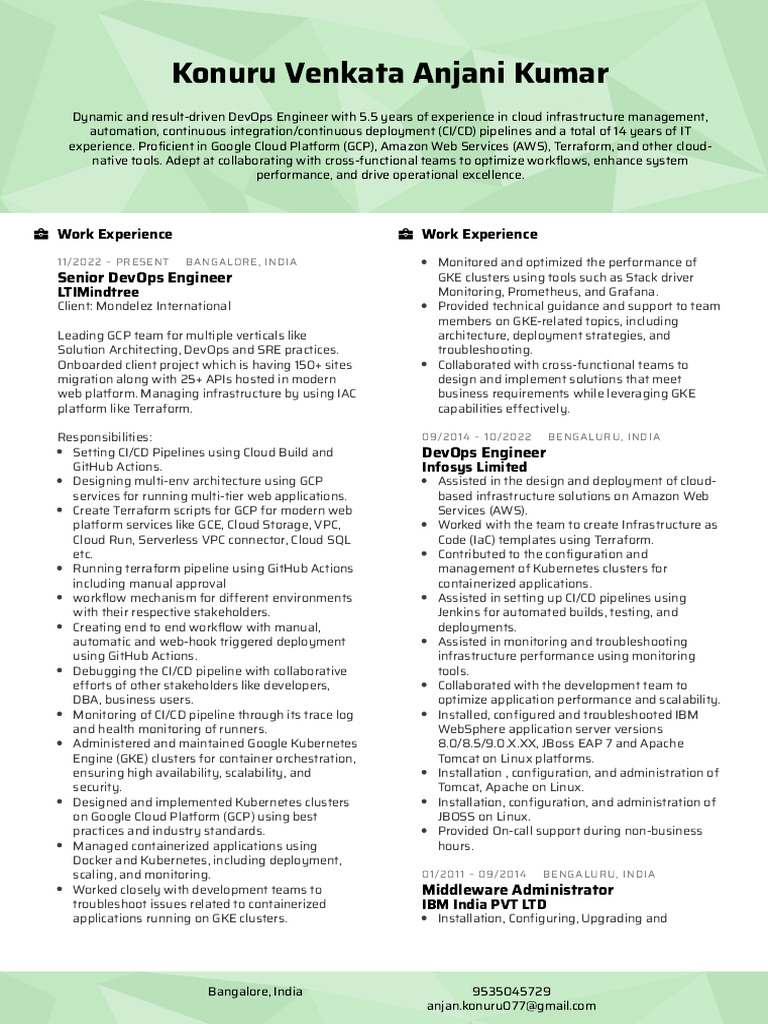 Anjan Kumar Resume | PDF | Cloud Computing | Computer Engineering