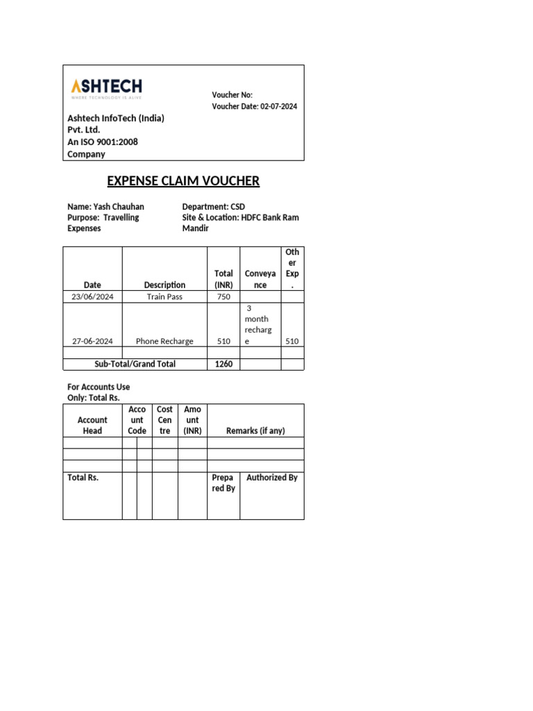 Yash Voucher Claim | PDF