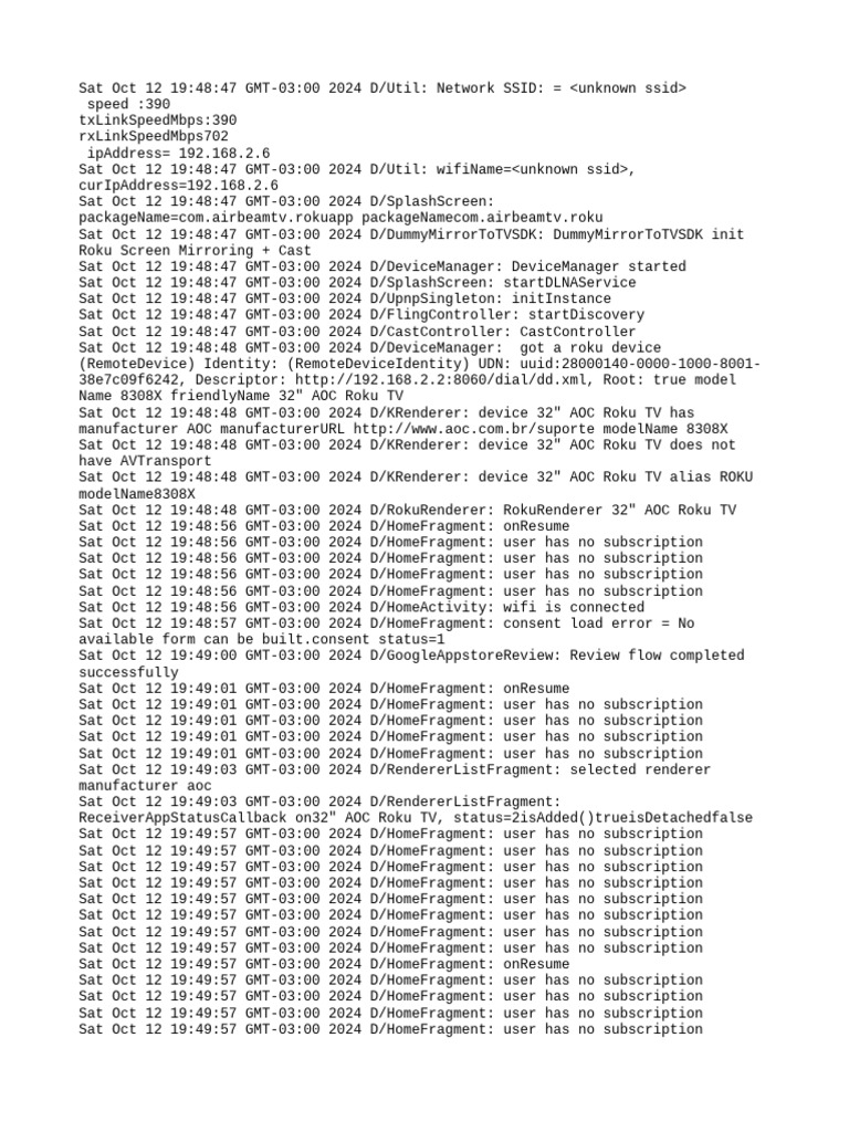 Ourlog 6163 | PDF | Roku | Telecommunications