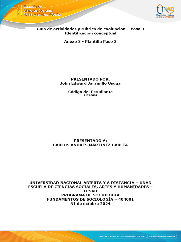 Anexo 3 - Plantilla Paso 3 | PDF | Sociedad | Comportamiento