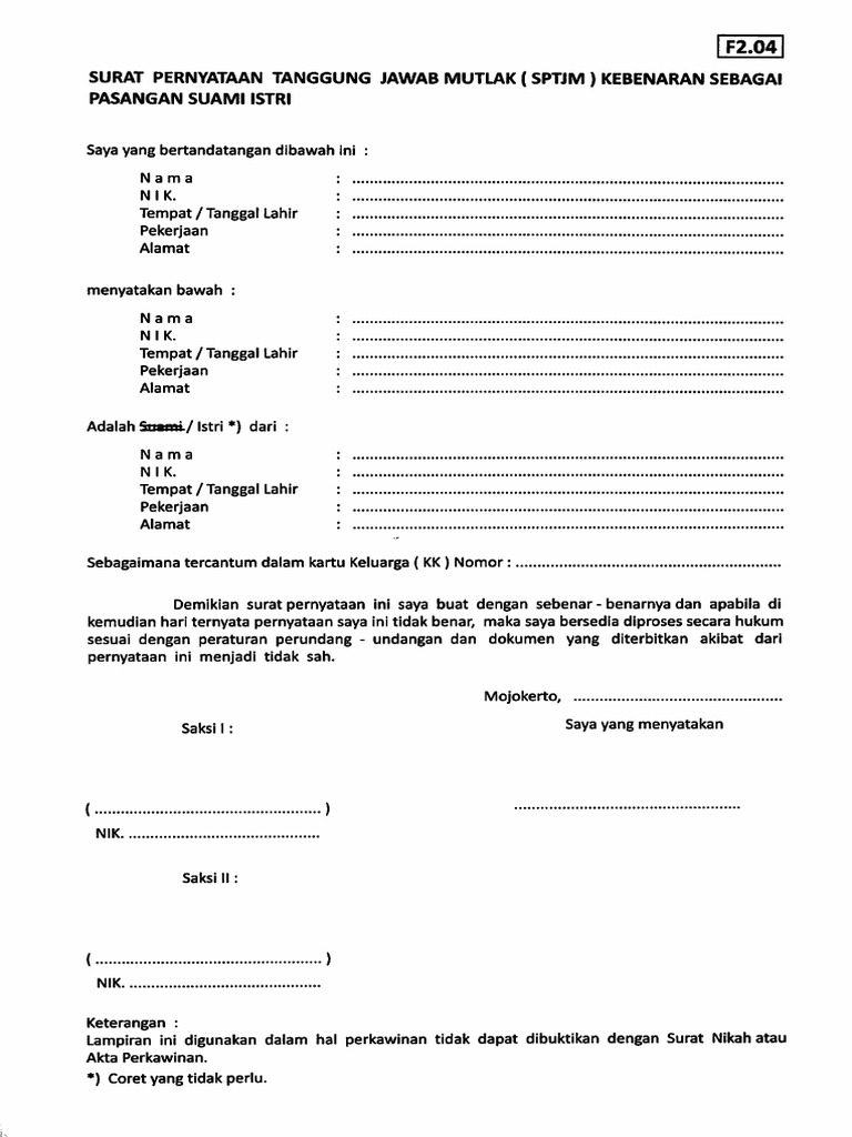 SPTJM Kebenaran Suami Istri | PDF