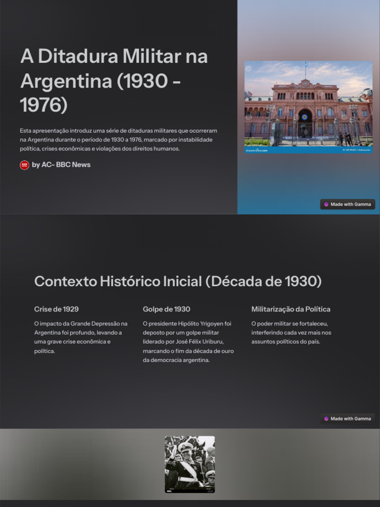 Ditadura Militar na Argentina (1930-1976) | PDF | Argentina | Ditadura