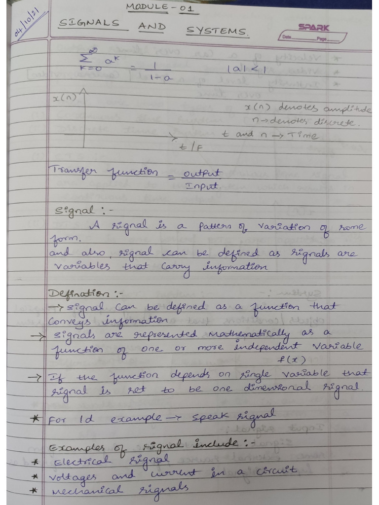 signals and systems notes | PDF