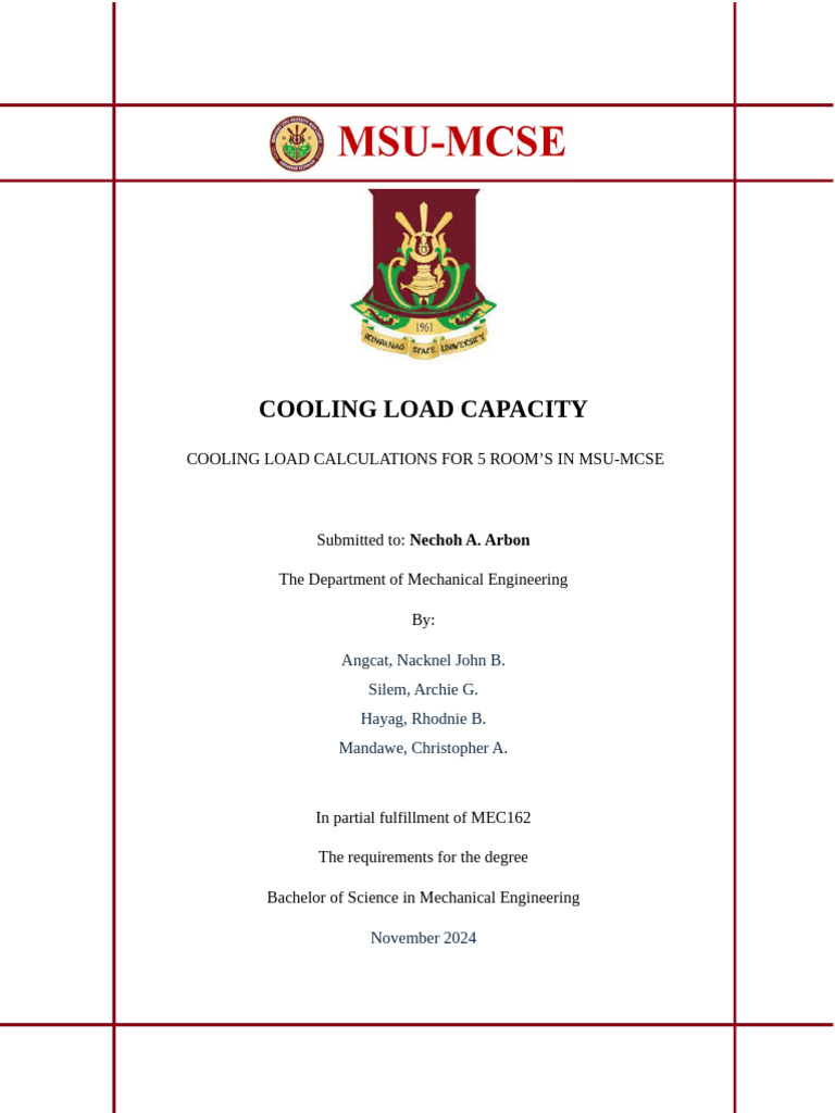Hvac-Cooling Load | PDF