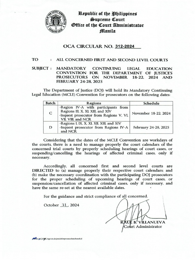 OCA Circular No. 312-2024 | PDF