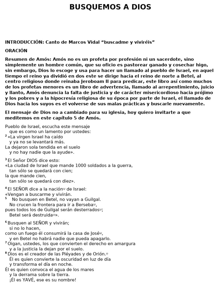 Llamado a Buscar a Dios en Amós | PDF | Cristo (título) | Jesús