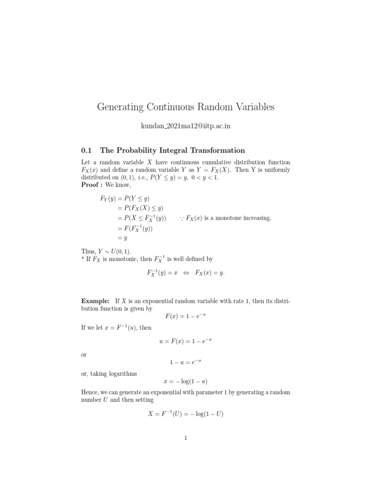 Probability_integral_transformation__1 | PDF | Probability Distribution | Statistical Models