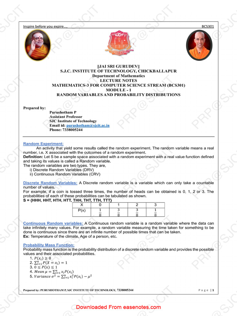m3 Notes Vtu 22 Scheme Computer Science Maths Notes | PDF
