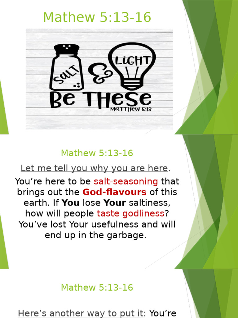 Called To Be Salt and Light | PDF | Fruit Of The Holy Spirit | Theology