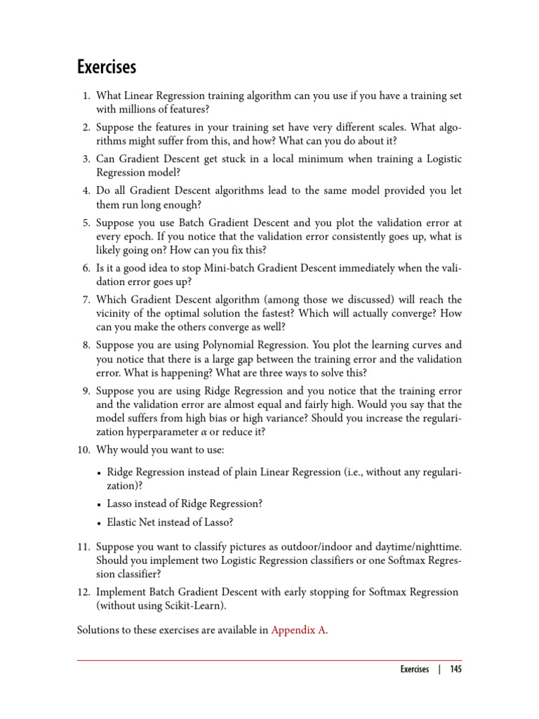 Gradient Descent and Regression Exercises | PDF