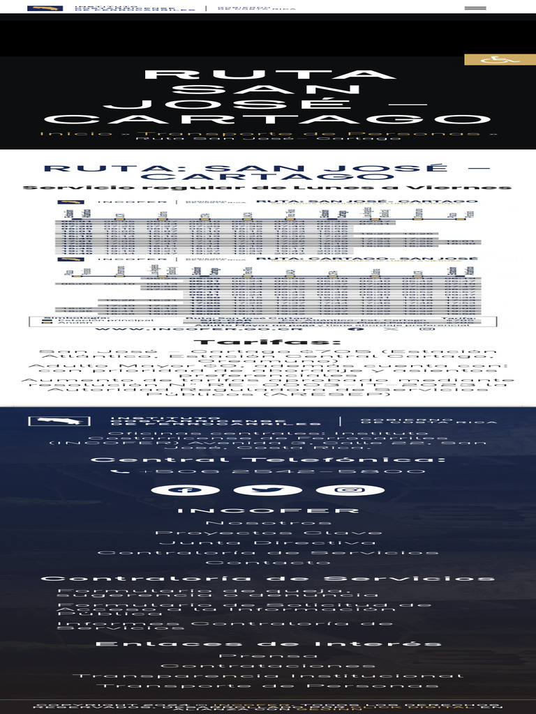 Ruta San José - Cartago - INCOFER | PDF
