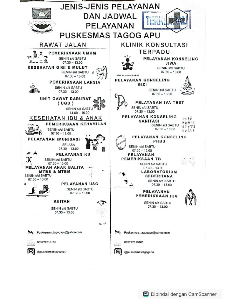 jenis jenis dan jadwal pelayanan | PDF