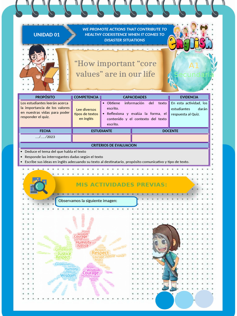 3°4°act 2-Ingles-U1 | PDF