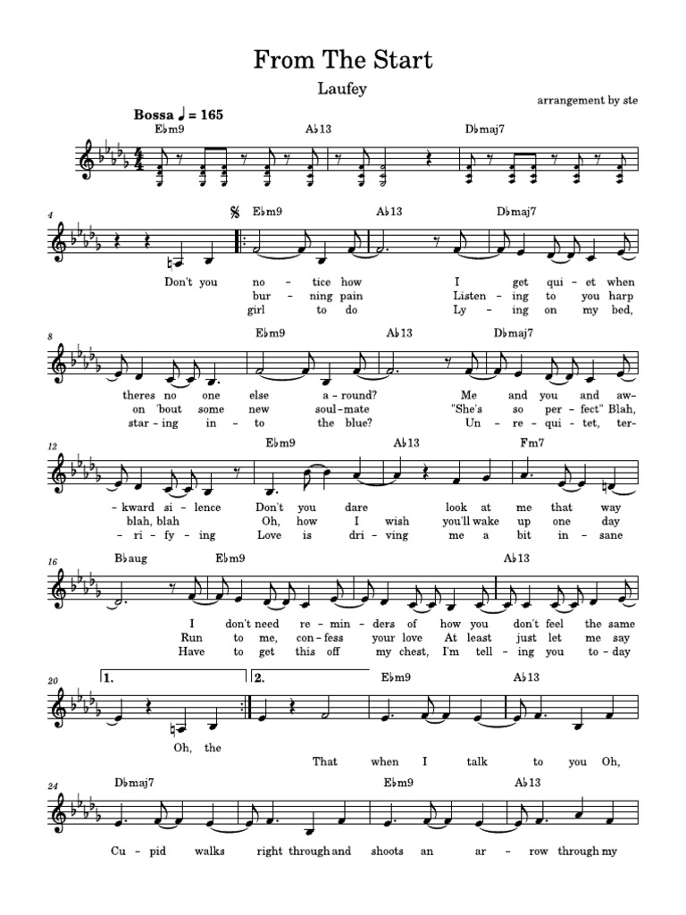 From The Start - Laufey (Lead Sheet) | PDF