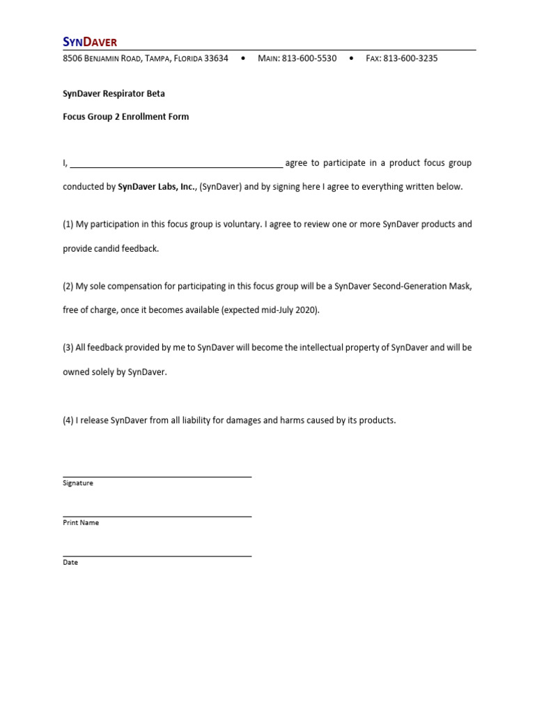 SynDaver FG2 Form | PDF