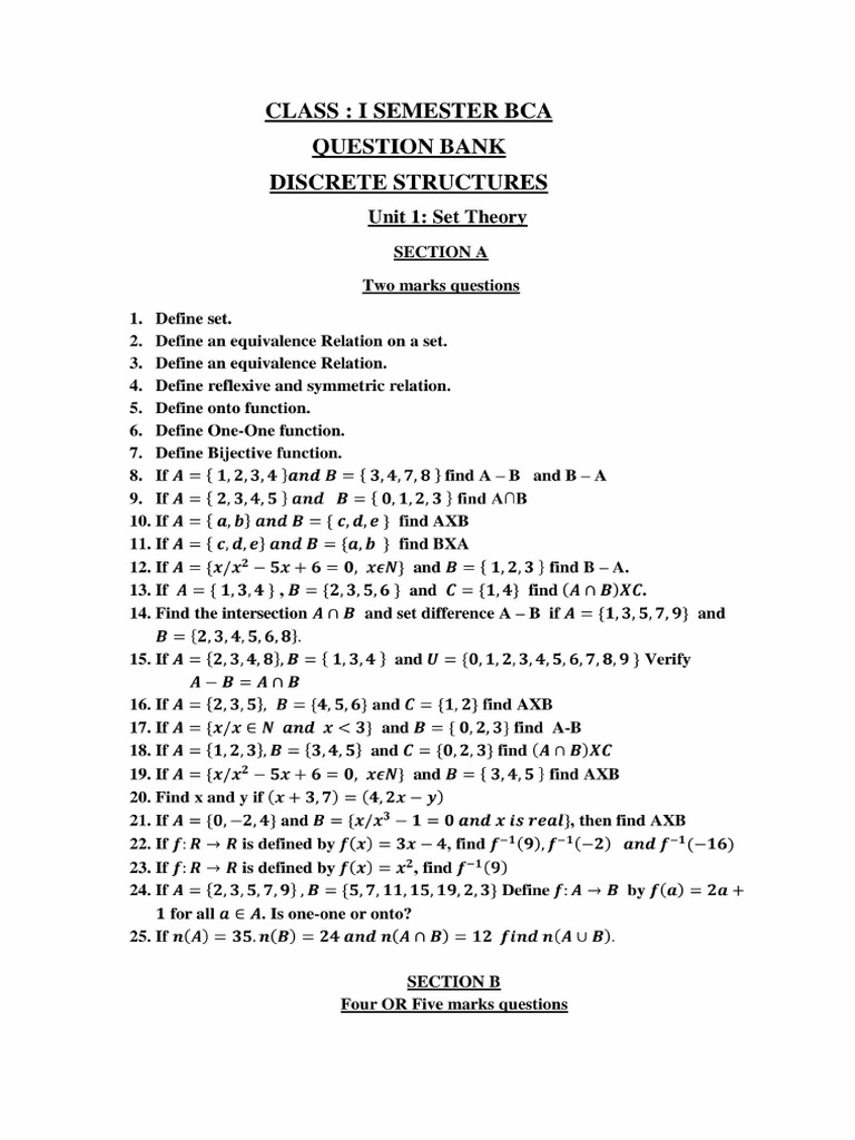 DM Important Questions | PDF