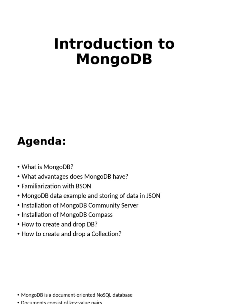 Introduction To Mongodb Pdf Databases No Sql