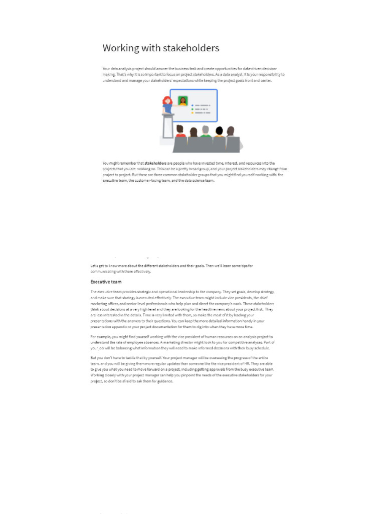 Working With Stakeholders | PDF