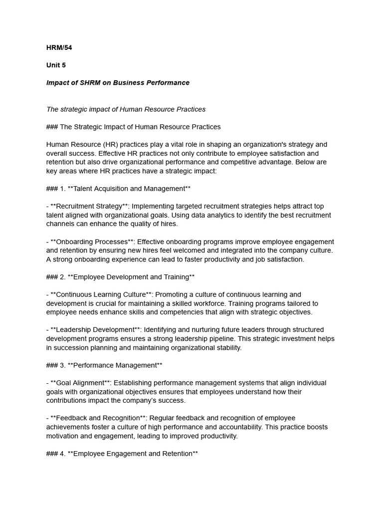 SHRM unit 5 | PDF | Human Resource Management | Employee Retention