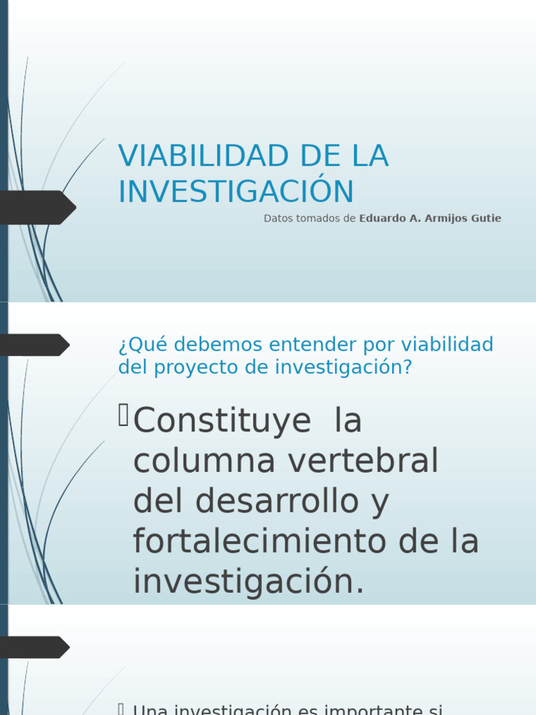 VIABILIDAD DE LA INVESTIGACIÓN | PDF | Teoría | Science