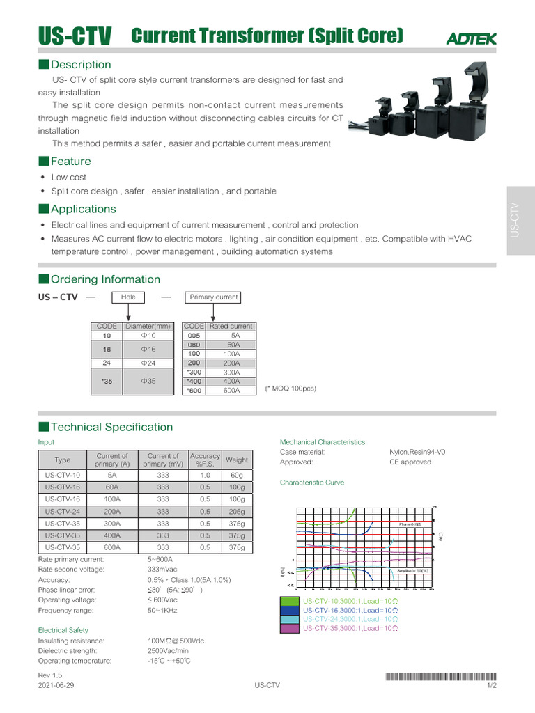 BX 06a US CTV DataSheet EN V15 210629 | PDF | Materials Science | Power (Physics)