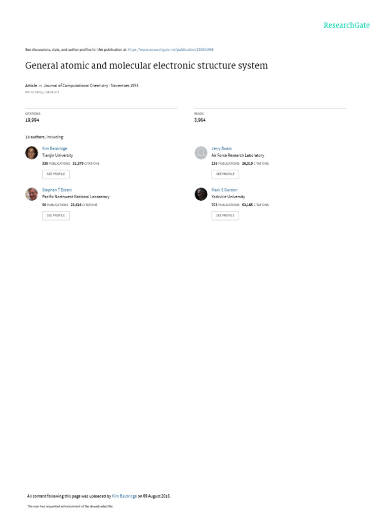 General Atomic And Molecular Electronic Structure Pdf Density Functional Theory Hartree