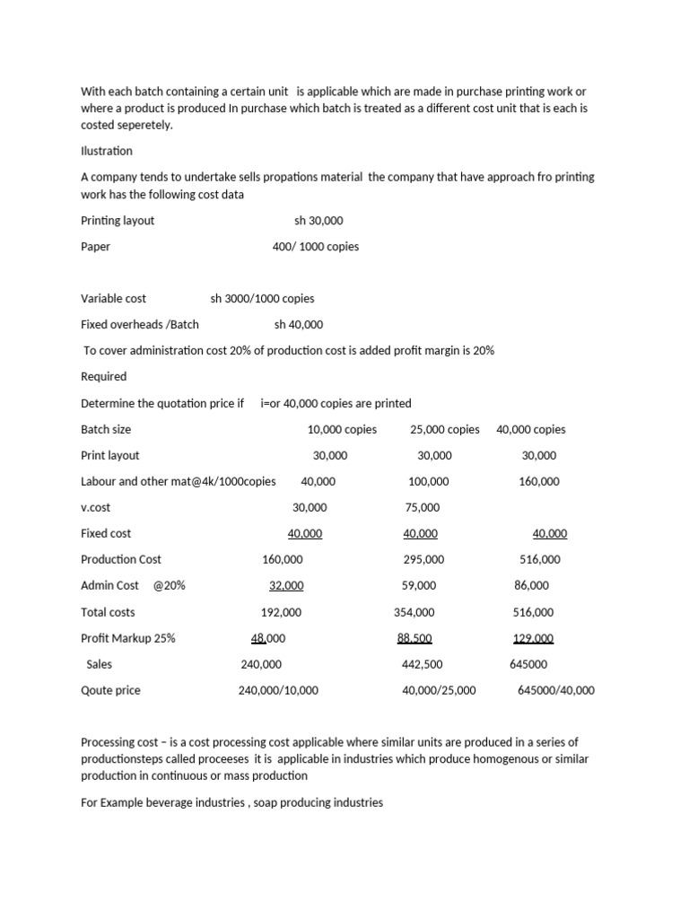Batch | PDF | Cost Of Goods Sold | Cost