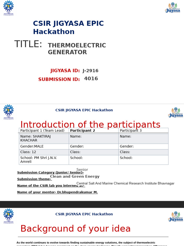 Thermoelectric Generator Project Overview | PDF | Physical Quantities ...