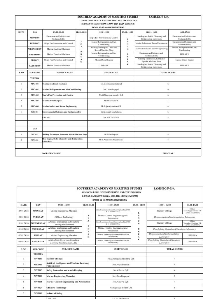 01 Marine And Engg Time Table 2024 From 29 01 2024 To 03 02 2024 Pdf