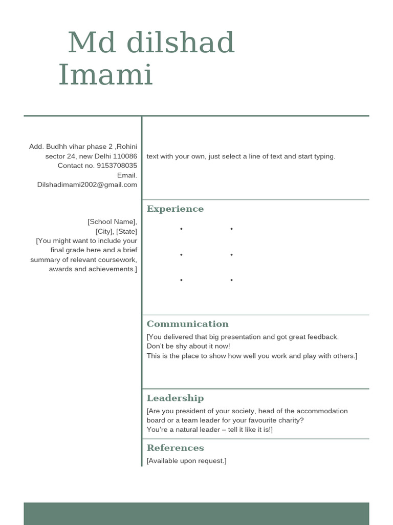 MD Dilshad Imami: Assistant Manager | PDF