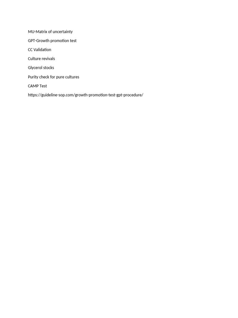 Growth Promotion Test SOP Guide | PDF