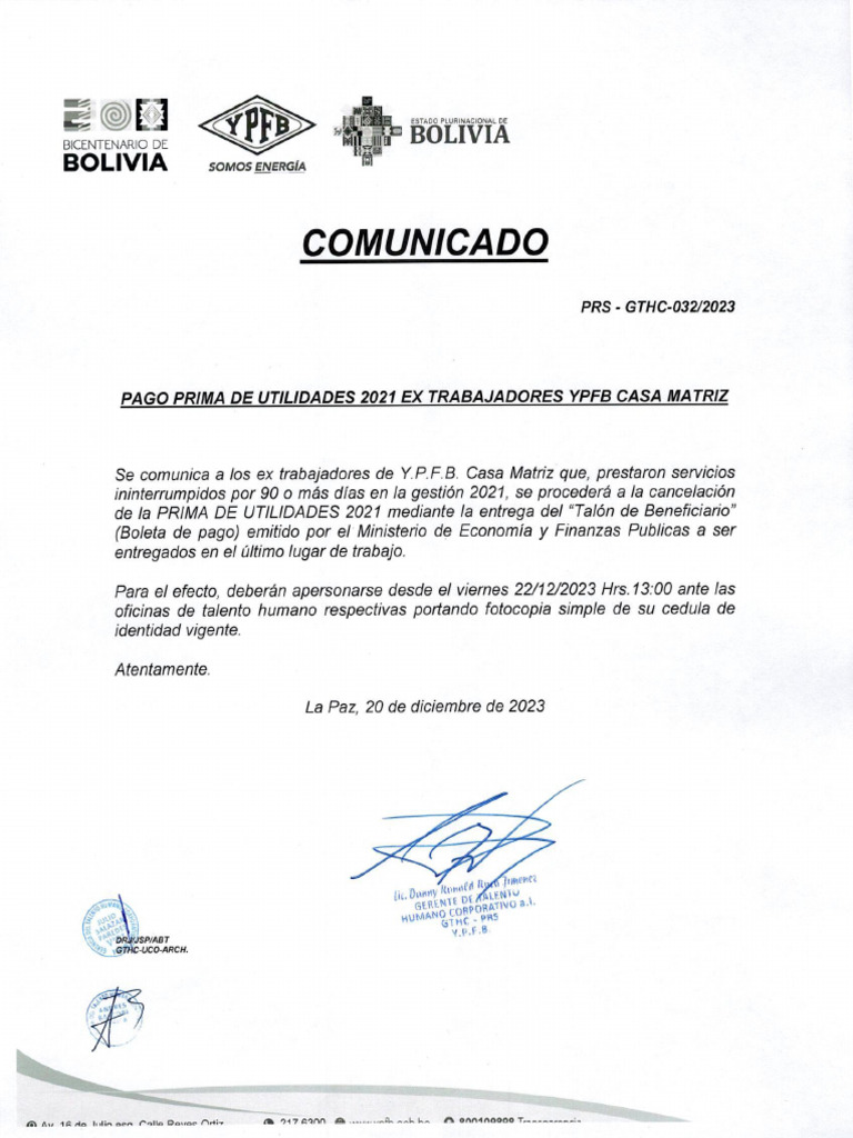 Comunicado GTHC-032.23 | PDF