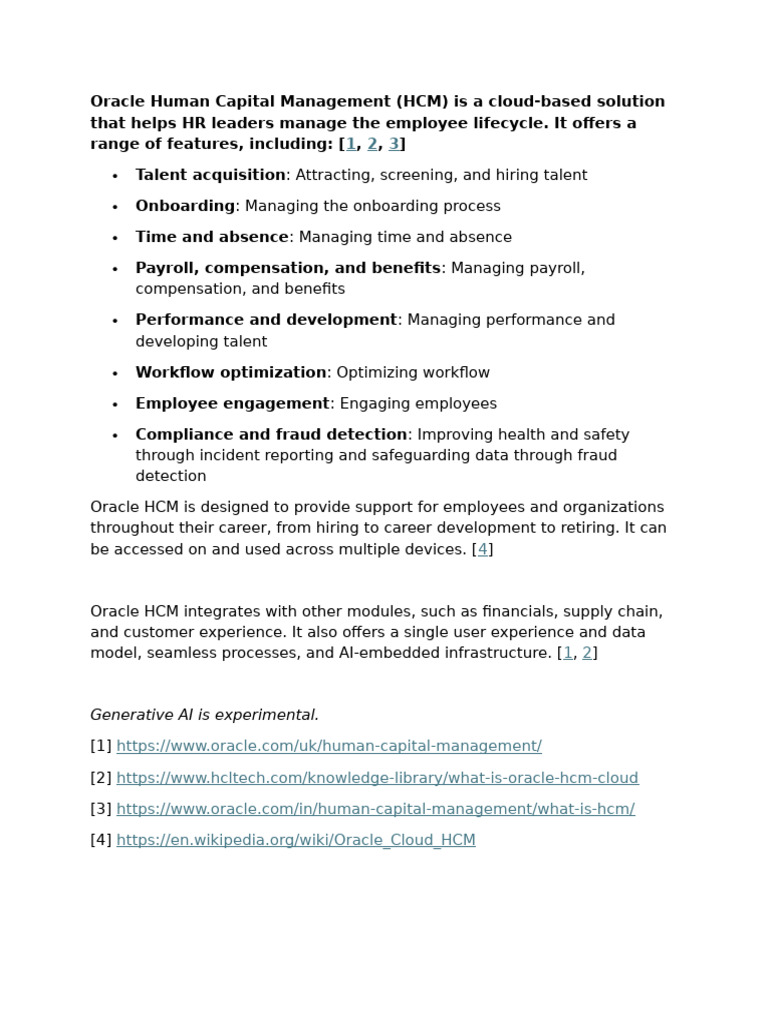 Oracle Human Capital Management | PDF