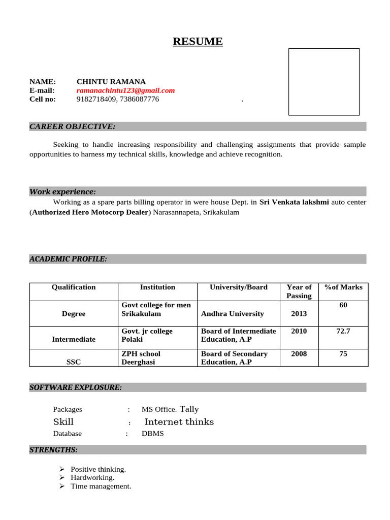ramana resume | PDF