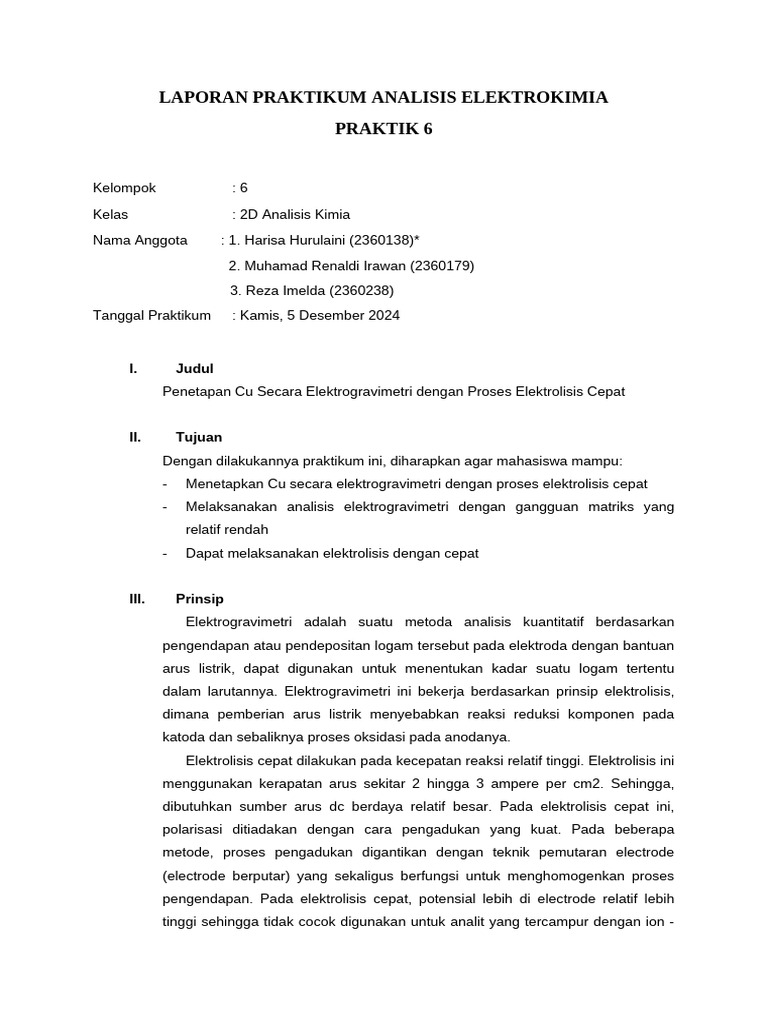 Laprak Awal Perc 6 Ekim - Harisa | PDF