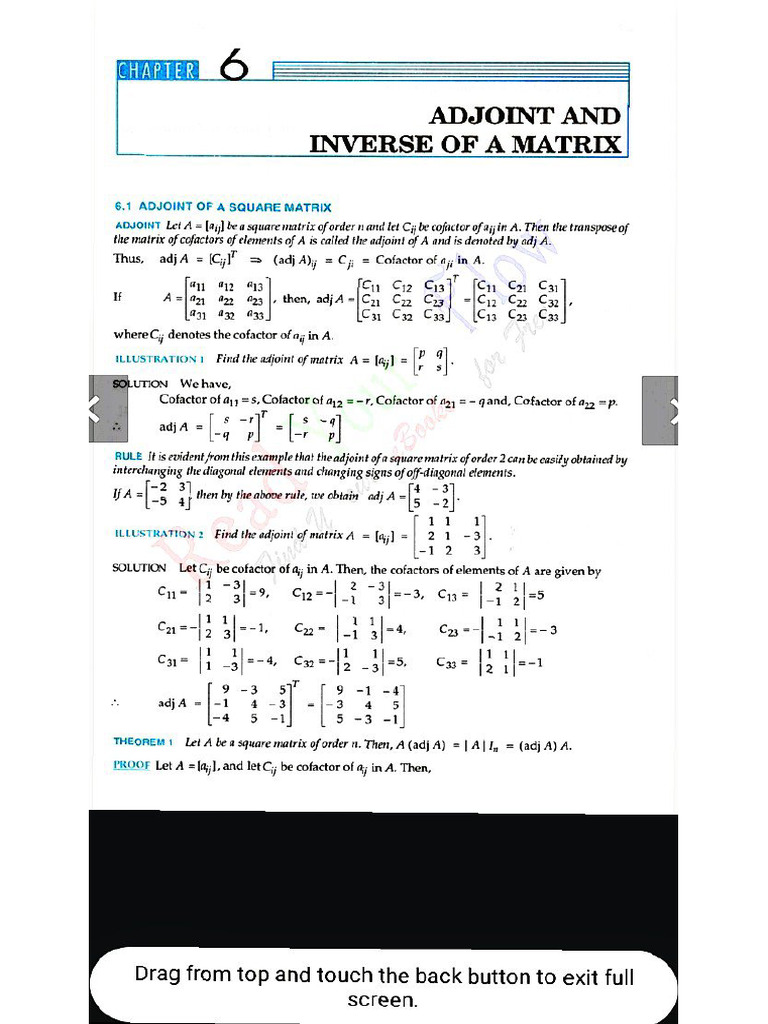 Adjoints and Inverse of Matrix | PDF