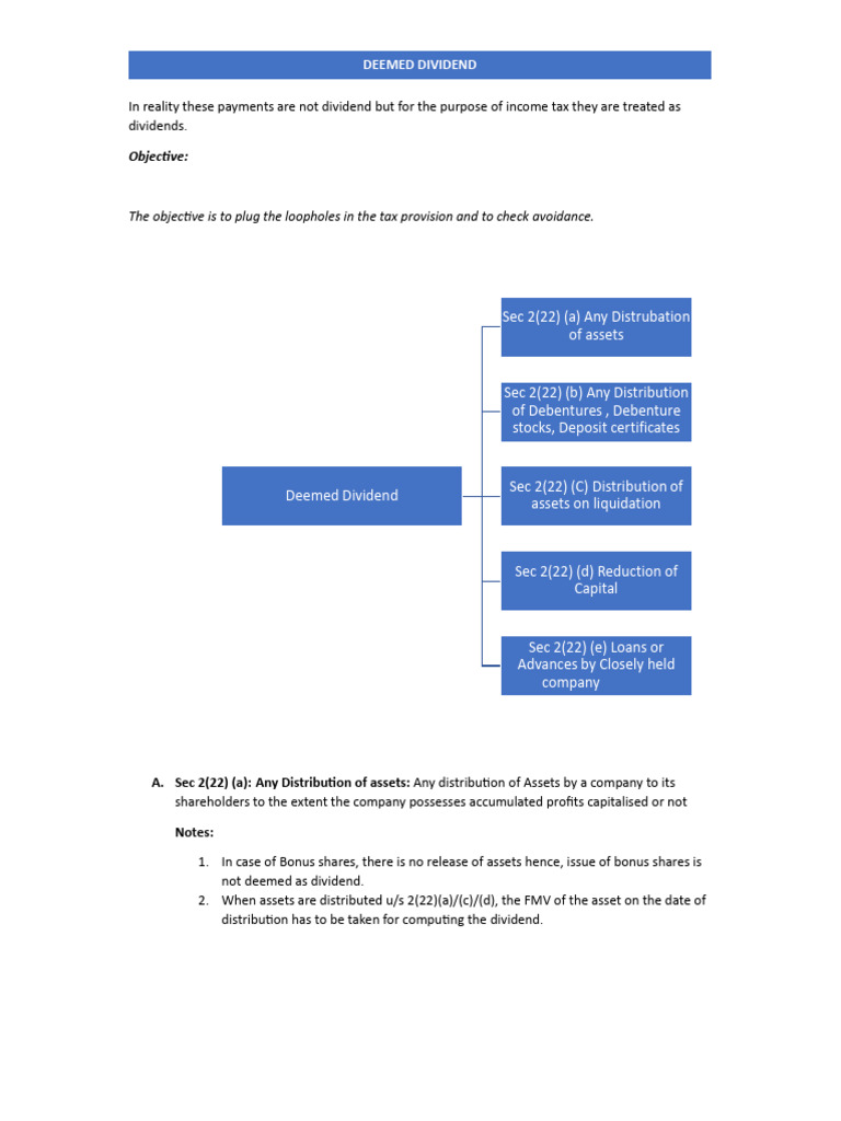 Deemed Dividend | PDF | Dividend | Payments