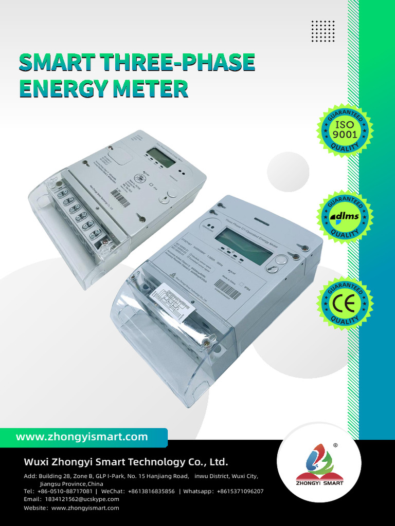 Smart Three-Phase Energy Meter Guide | PDF | Electric Power | Computer ...